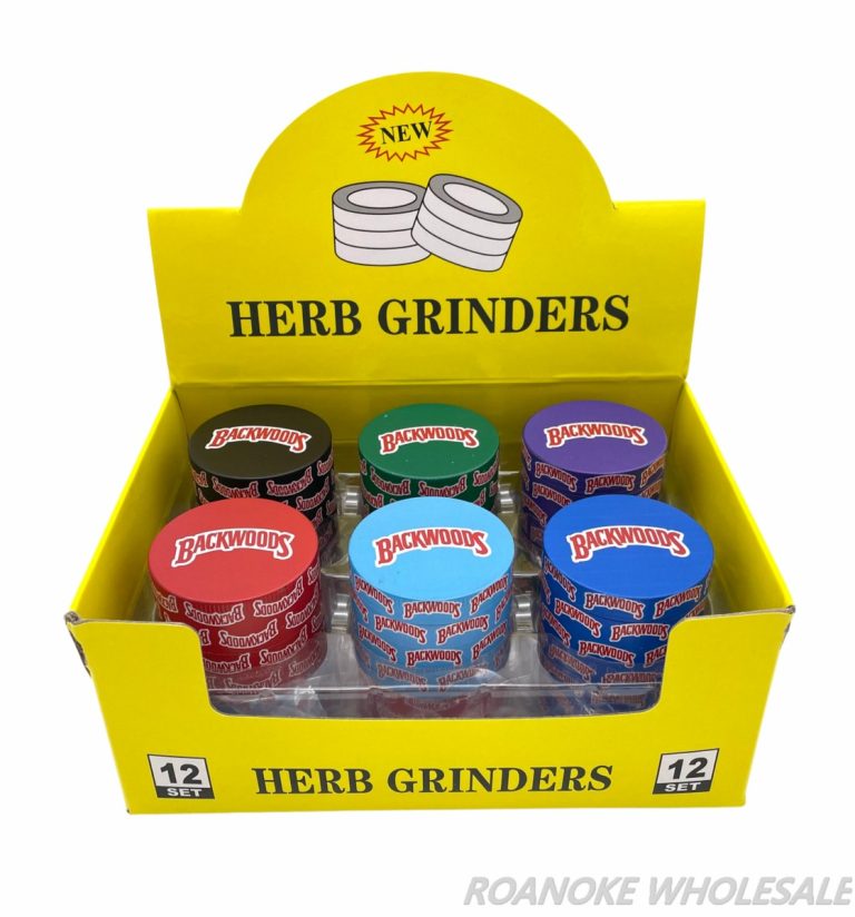 HERB GRINDER SOLID COLORS BACKWOODS 50MM METAL GRINDERS 12PCS - Roanoke ...