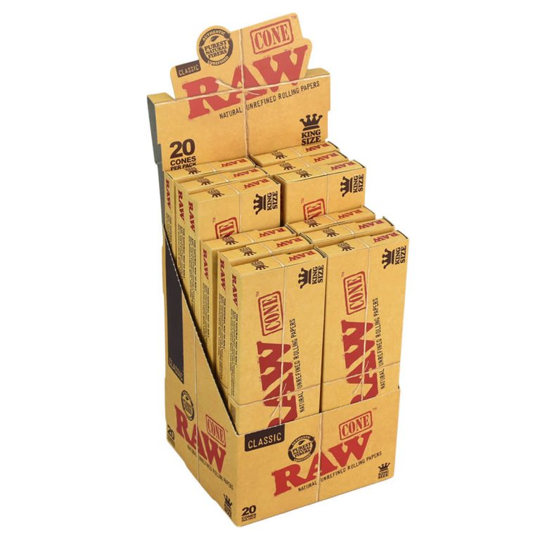 RAW CLASSIC KING SIZE CONES 12/20 PACKS - Roanoke Wholesale