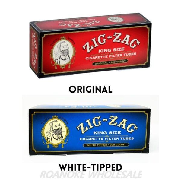 ZIG ZAG CIGARETTE FILTER TUBES KING SIZE 5/200 PACKS – Roanoke Wholesale