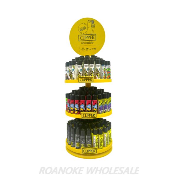CLIPPER CLASSIC FLINT LIGHTER LARGE DISPLAY 144+12PCS – Roanoke Wholesale