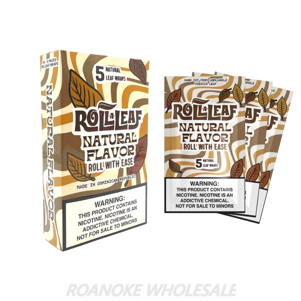 ROLL-A-LEAF NATURAL LEAF WRAPS 10/5 PACKS - Roanoke Wholesale