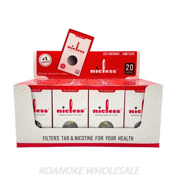NICLESS PREMIUM CIGARETTE FILTERS 20 X 30 PACKS – Roanoke Wholesale