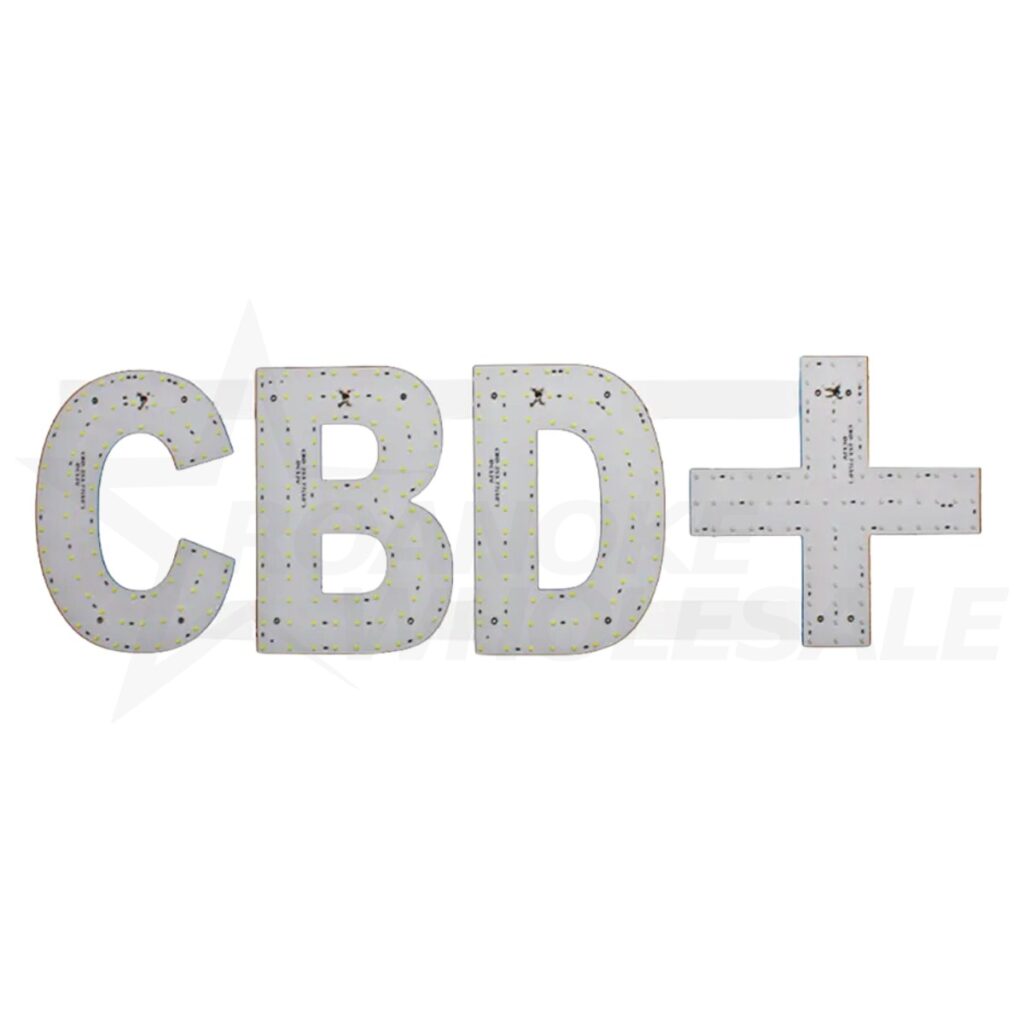 CBD+ LED SIGN 10X30 X 1.2 VEGAS WHITE/GREEN - Roanoke Wholesale